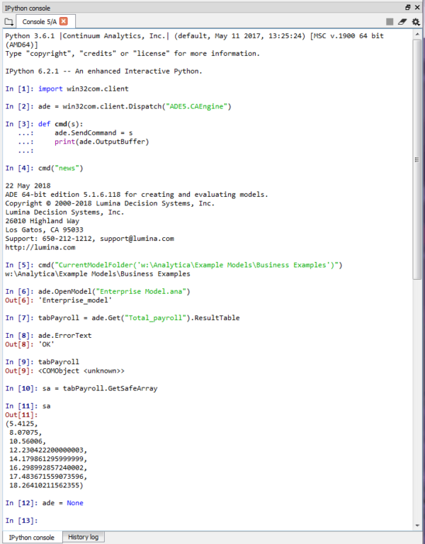 Using the Analytica Decision Engine (ADE) from Python | Analytica ...